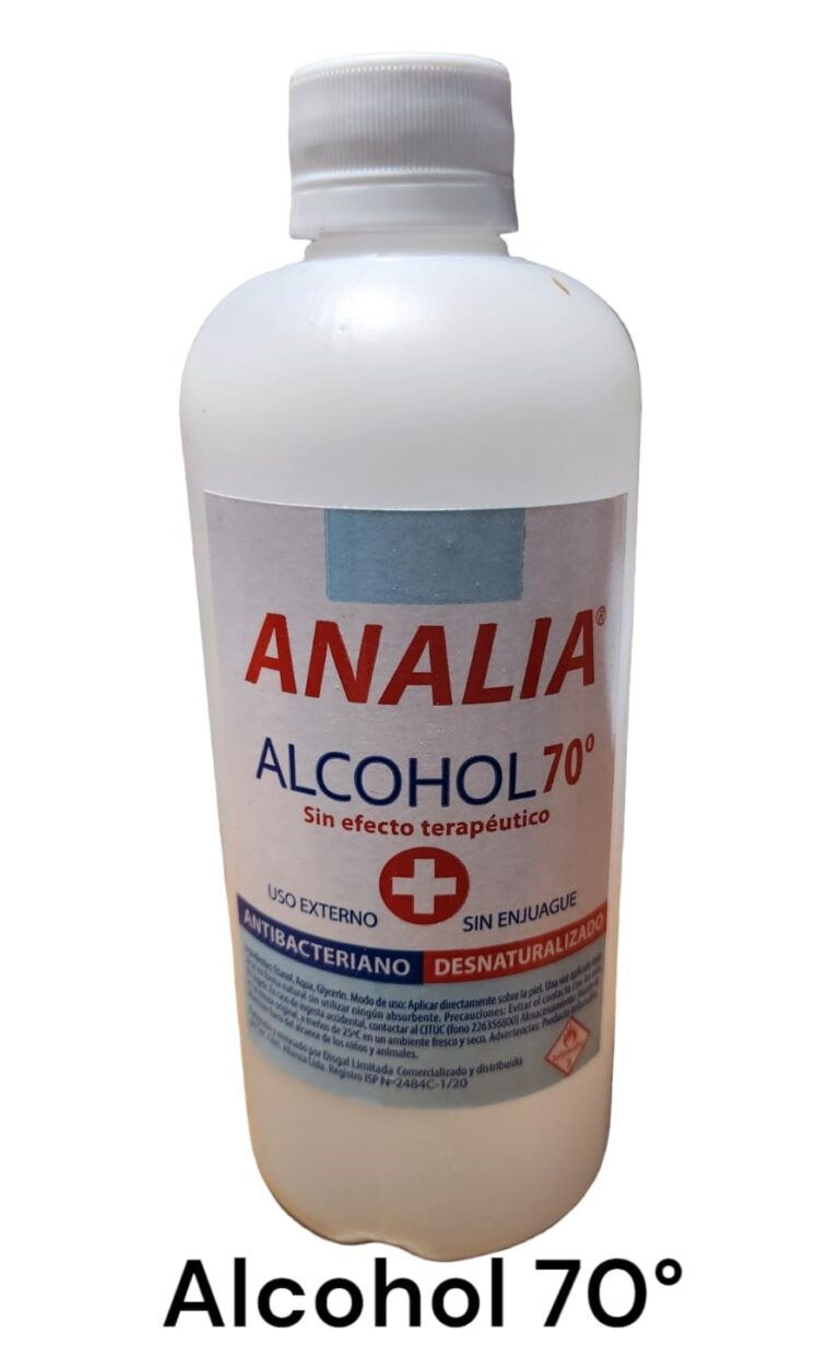 Alcohol desnaturalizado 70° formato 500 cc - medimed.cl